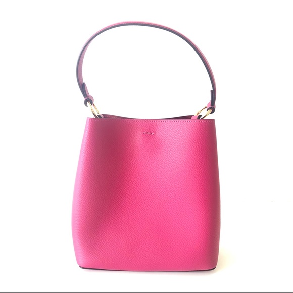 Coach | Bags | Coach Small Town Bucket Bag Berry Violet Leather Purse ...